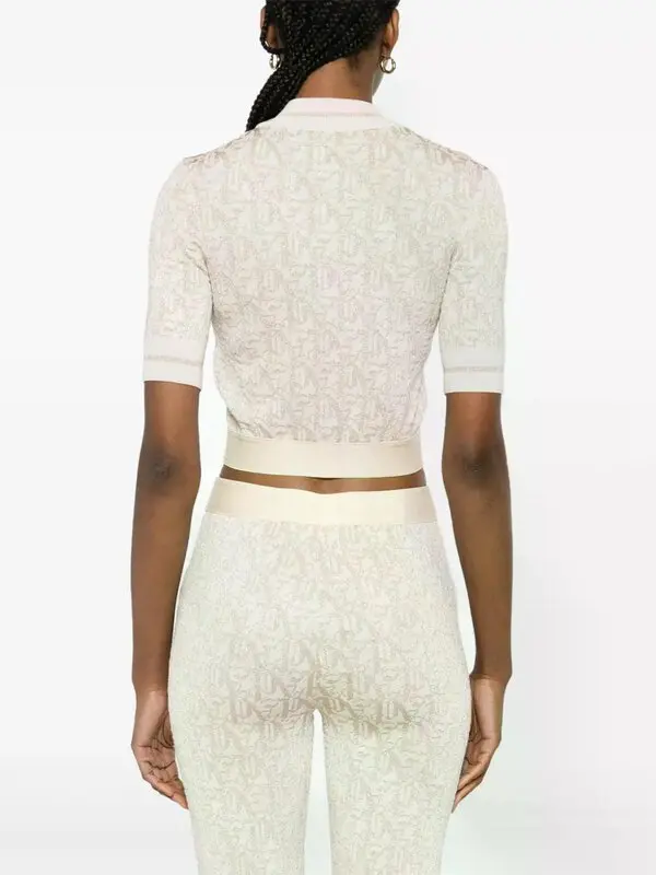 Palm Angels Monogram-jacquard Knitted Crop Top