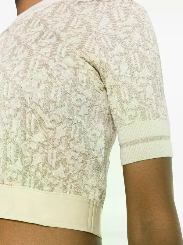 Palm Angels Monogram-jacquard Knitted Crop Top