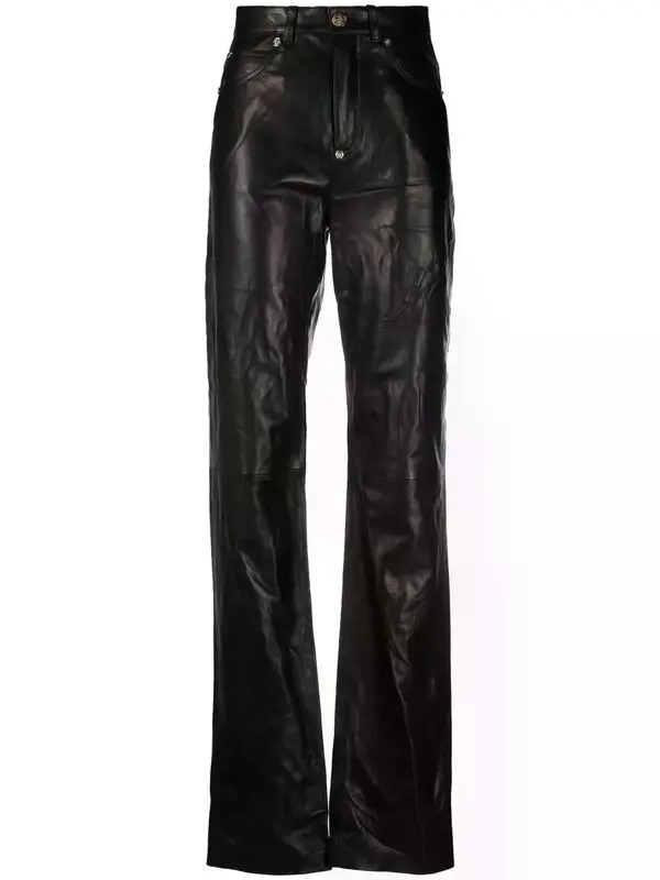 Philipp Plein Straight-leg Lambskin Trousers