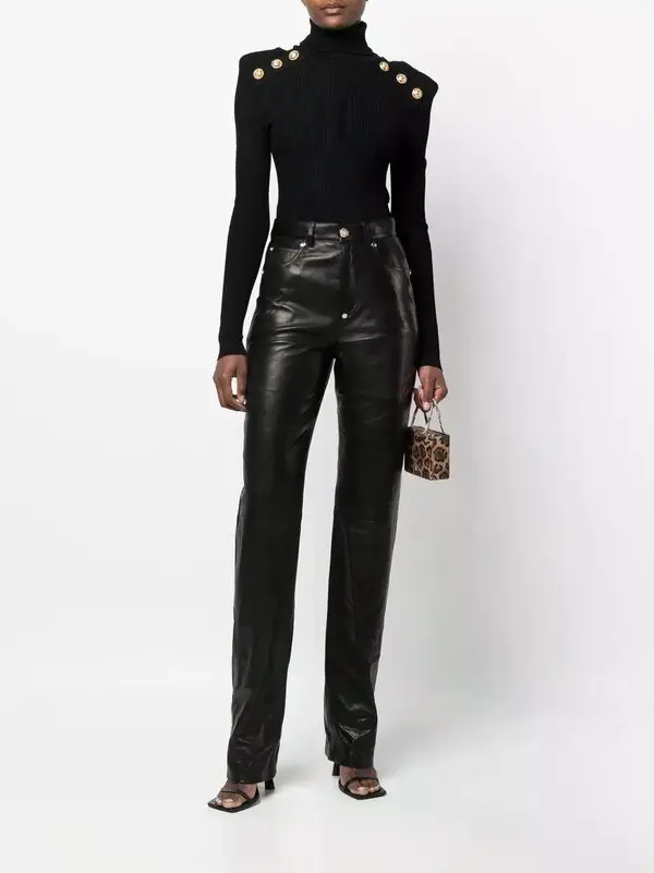 Philipp Plein Straight-leg Lambskin Trousers