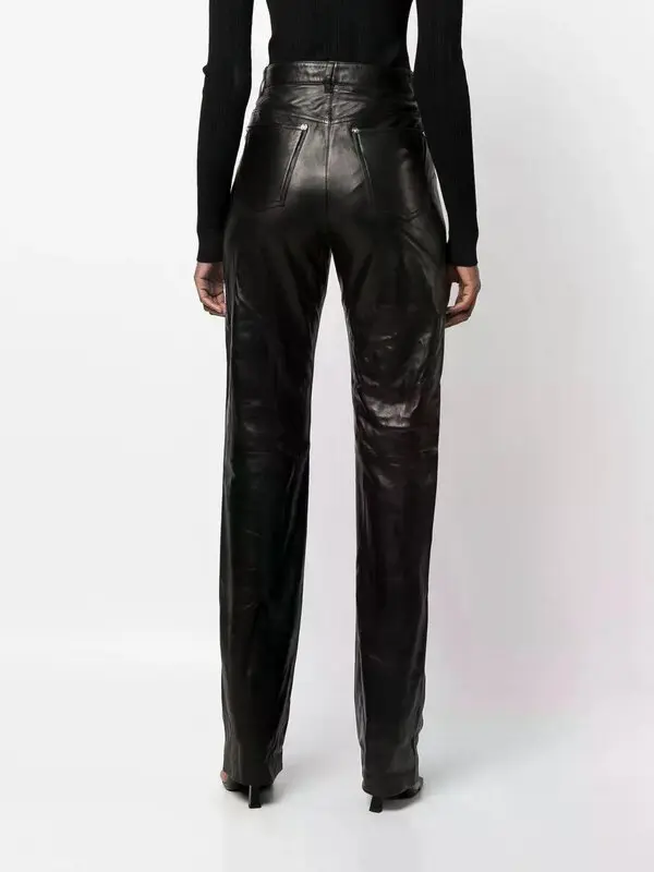 Philipp Plein Straight-leg Lambskin Trousers
