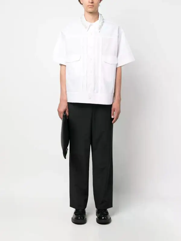 Prada Logo-patch Wide-leg Trousers