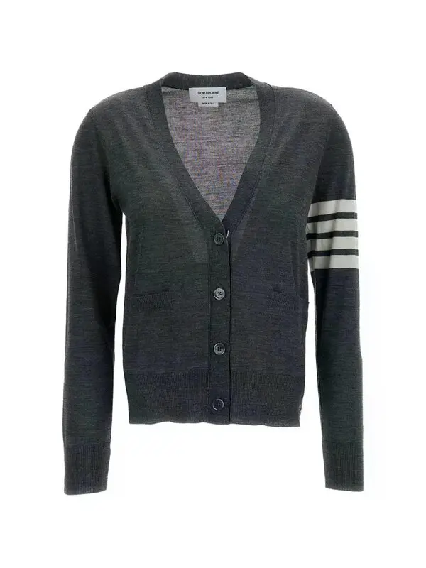 Thom Browne 4-bar Stripe V-neck Cardigan