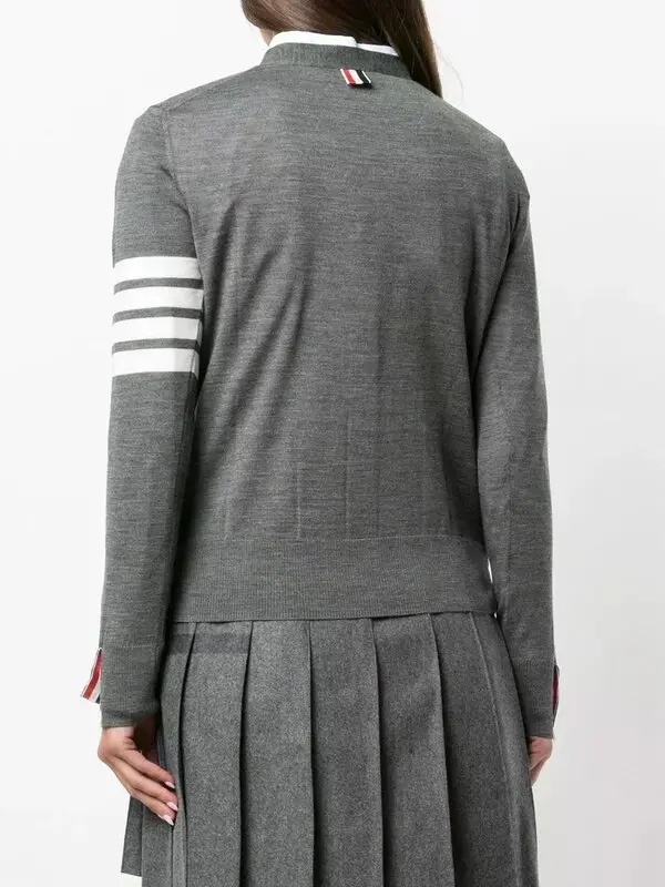 Thom Browne 4-bar Stripe V-neck Cardigan