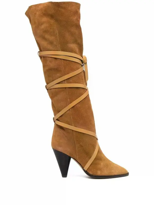 Isabel Marant Étoile Lace-up Suede Knee-high Boots