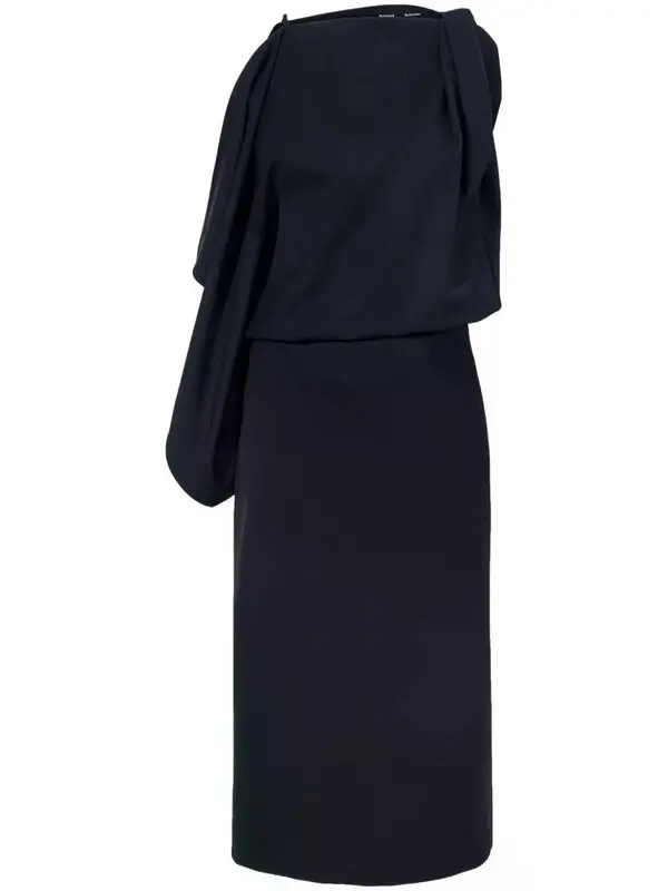 Proenza Schouler Elena Draped Gabardine Dress - Black
