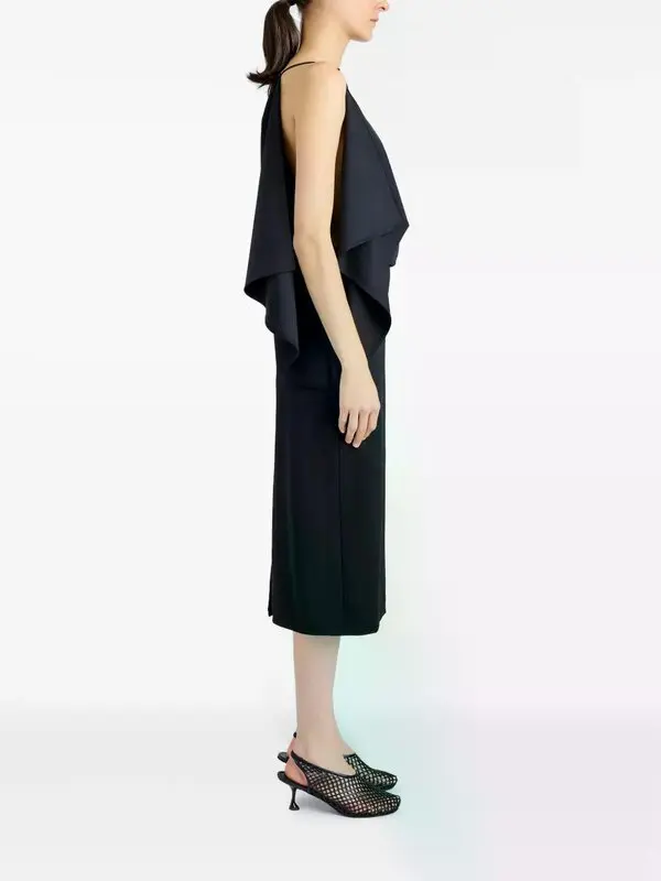 Proenza Schouler Elena Draped Gabardine Dress - Black