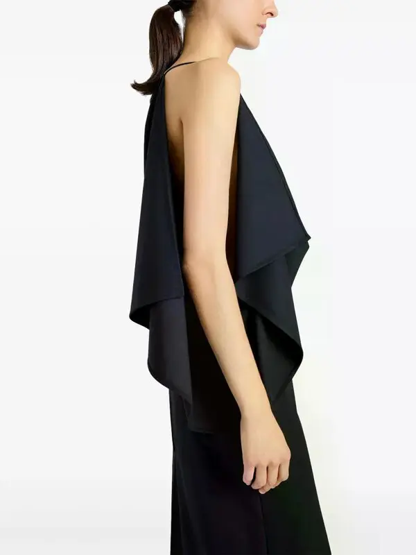 Proenza Schouler Elena Draped Gabardine Dress - Black