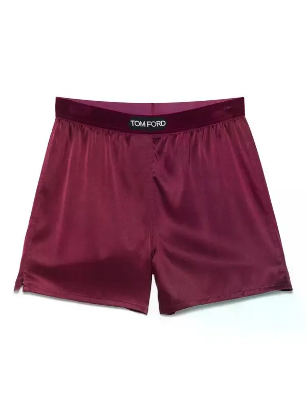 TOM FORD Stretch-silk Shorts - Red