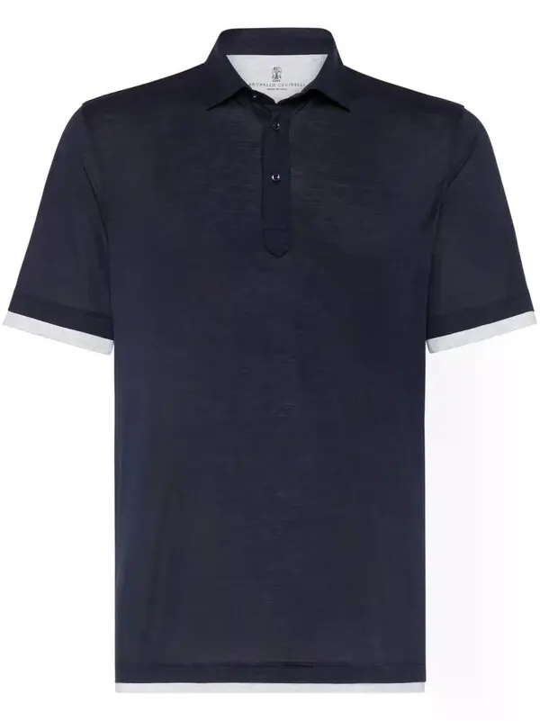 Brunello Cucinelli Jersey Polo Shirt - Blue