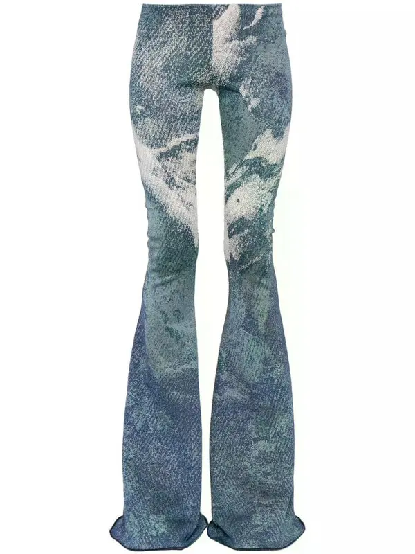 Roberto Cavalli Patterned Jacquard Flared Trousers