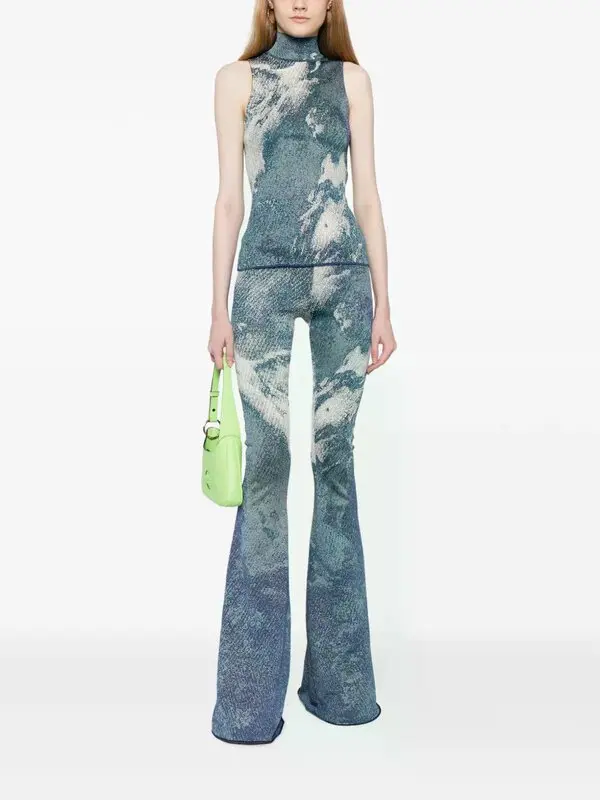 Roberto Cavalli Patterned Jacquard Flared Trousers