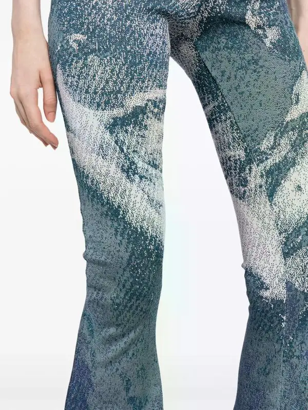 Roberto Cavalli Patterned Jacquard Flared Trousers
