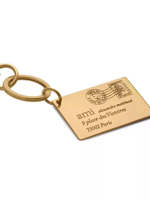 AMI Paris Enveloppe Logo-debossed Keyring