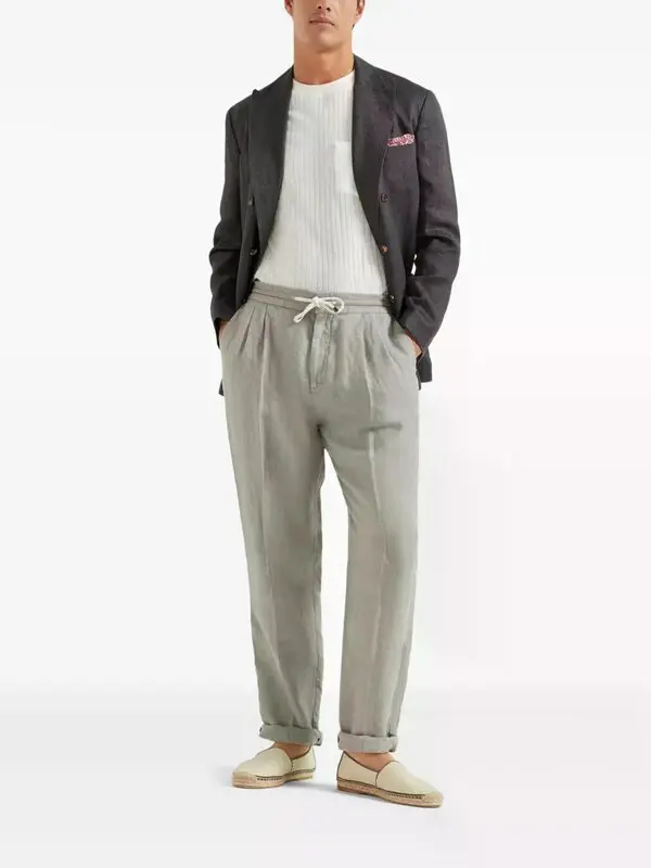 Brunello Cucinelli Tapered Trousers With Drawstring Waist - Grey