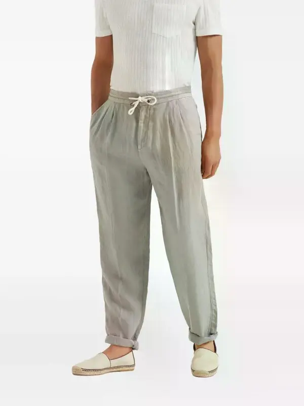 Brunello Cucinelli Tapered Trousers With Drawstring Waist - Grey