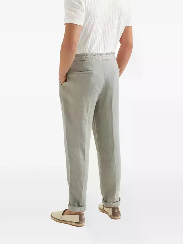 Brunello Cucinelli Tapered Trousers With Drawstring Waist - Grey