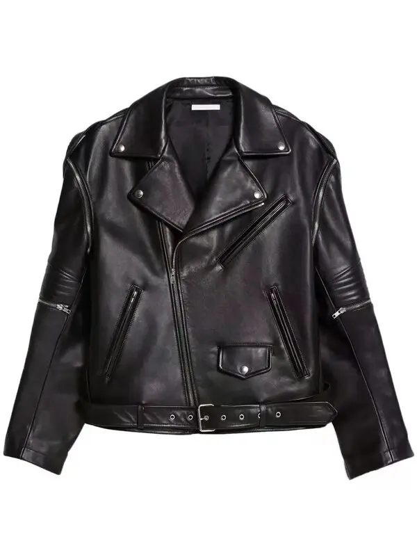 Helmut Lang Belted Leather Biker Jacket