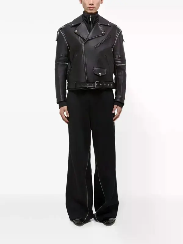 Helmut Lang Belted Leather Biker Jacket