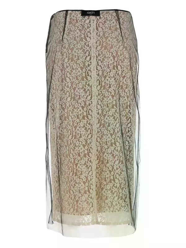 Fendi Layered Midi Skirt - Neutrals