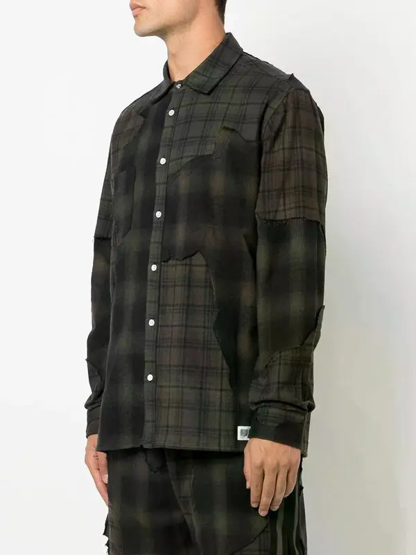 MOSTLY HEARD RARELY SEEN Plaid-check Patchwork Shirt
