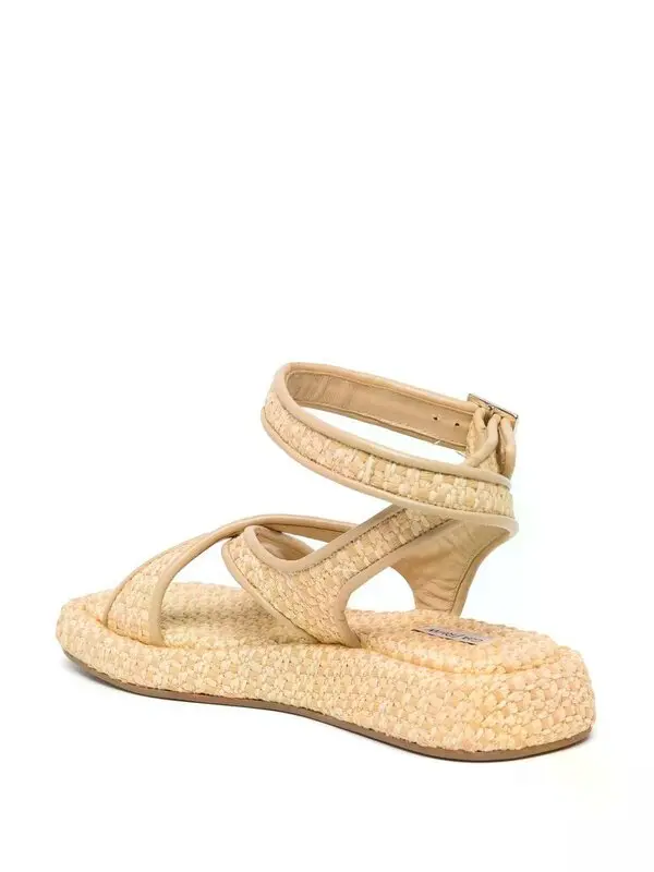 GIABORGHINI Raffia Ankle-strap Sandals