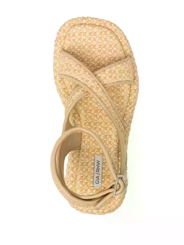 GIABORGHINI Raffia Ankle-strap Sandals