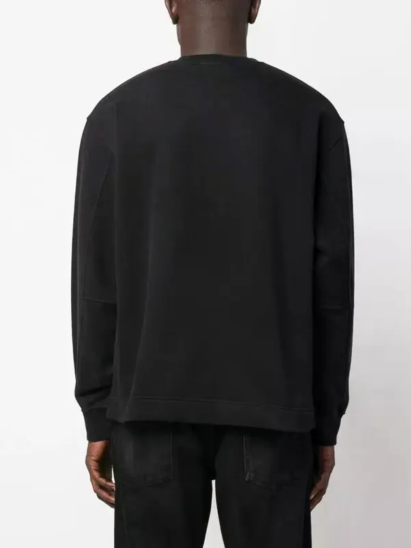Stone Island Logo-embroidered Cotton Sweatshirt - Black