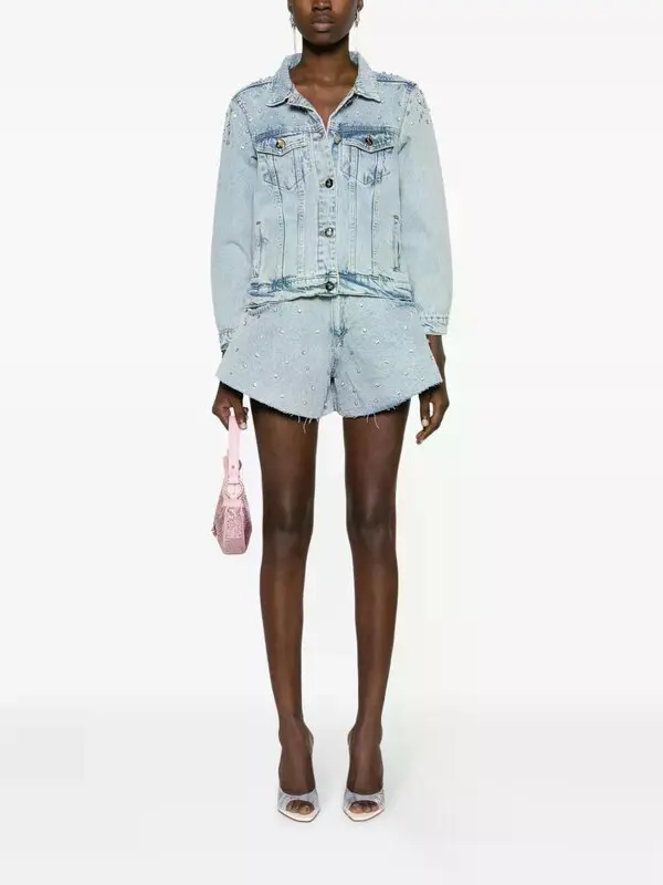 ANA RADU Crystal-embellished Denim Jacket
