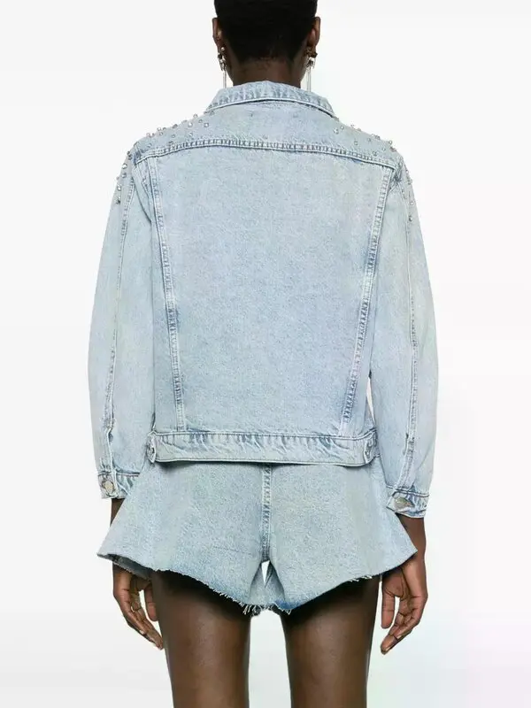 ANA RADU Crystal-embellished Denim Jacket