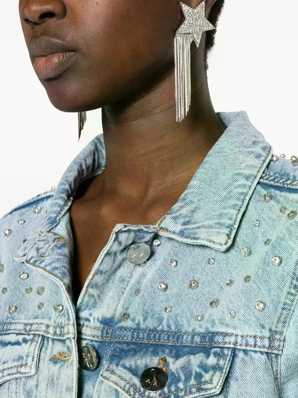 ANA RADU Crystal-embellished Denim Jacket