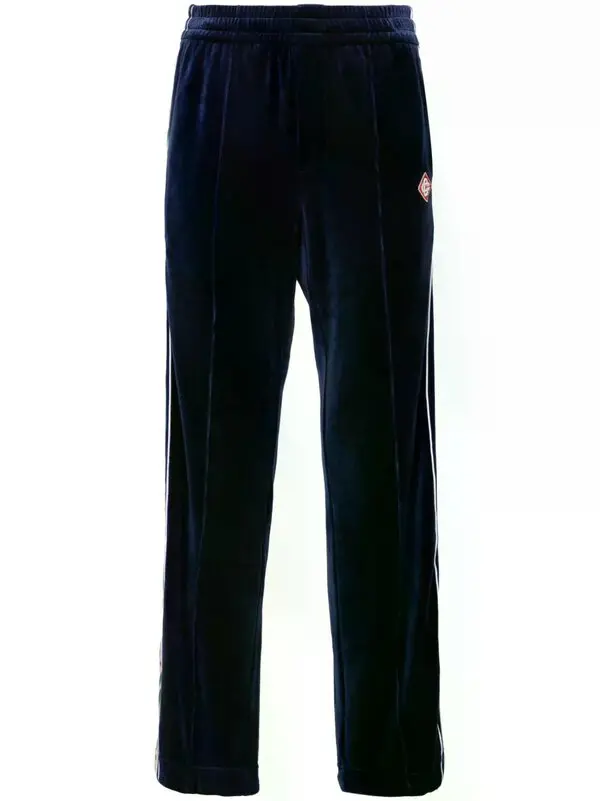 Casablanca Heart Monogram Velvet Track Pants