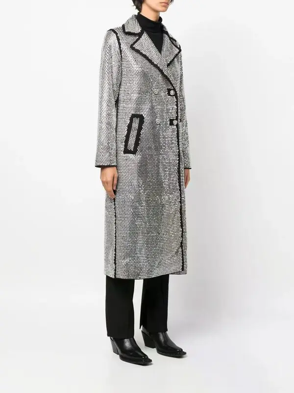 Philipp Plein Crystal Embellished Long Coat