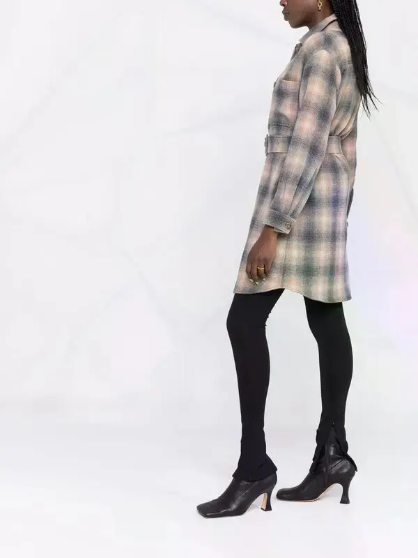 Seventy Check Belted Coat