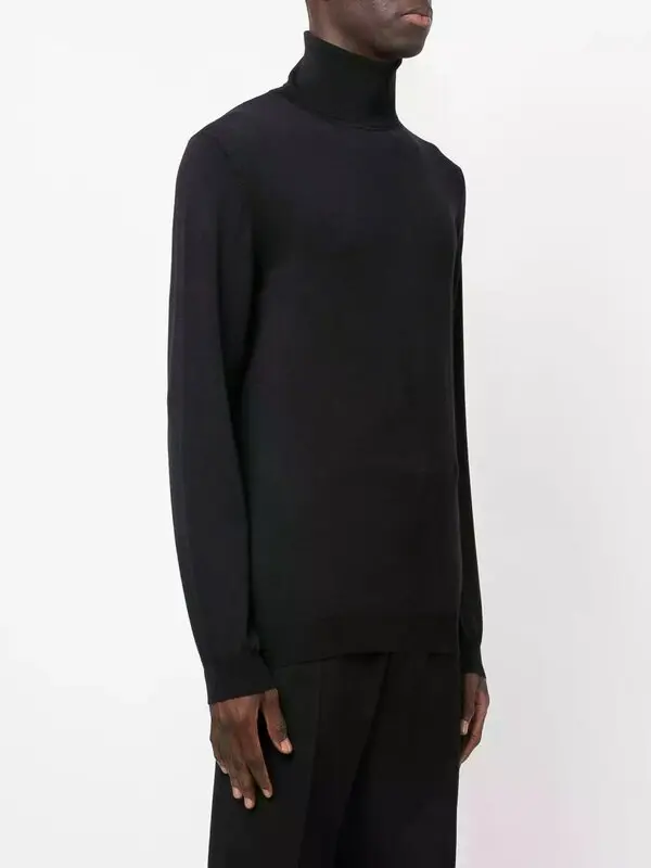 ZANONE Roll-neck Virgin Wool Blend Jumper - Black