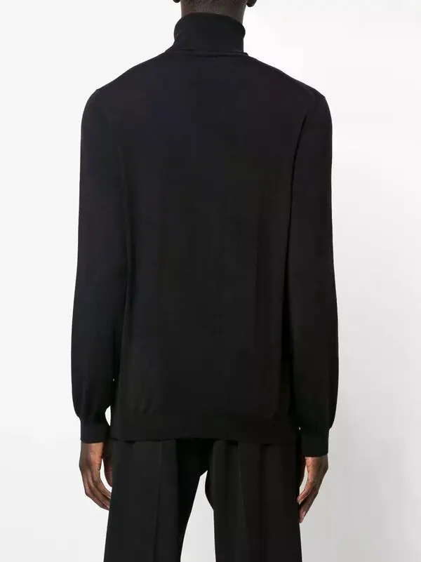 ZANONE Roll-neck Virgin Wool Blend Jumper - Black