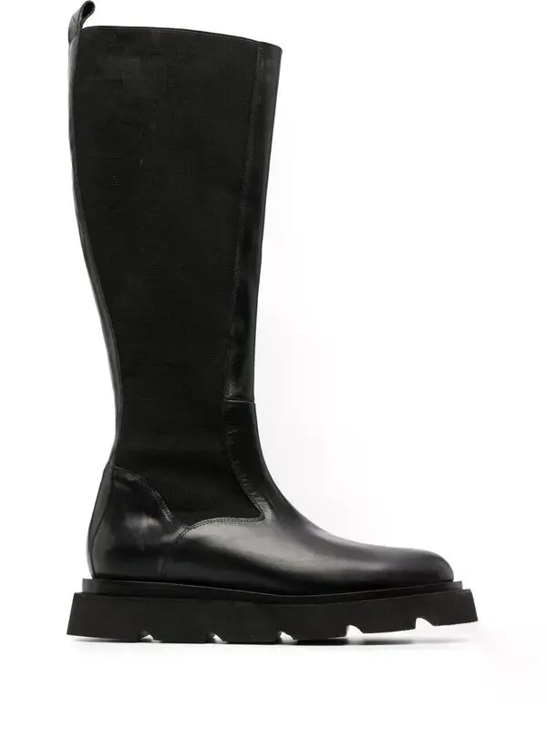ATP ATELIER Knee-high Leather Boots With Elasticated Panels
