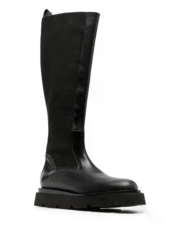 ATP ATELIER Knee-high Leather Boots With Elasticated Panels