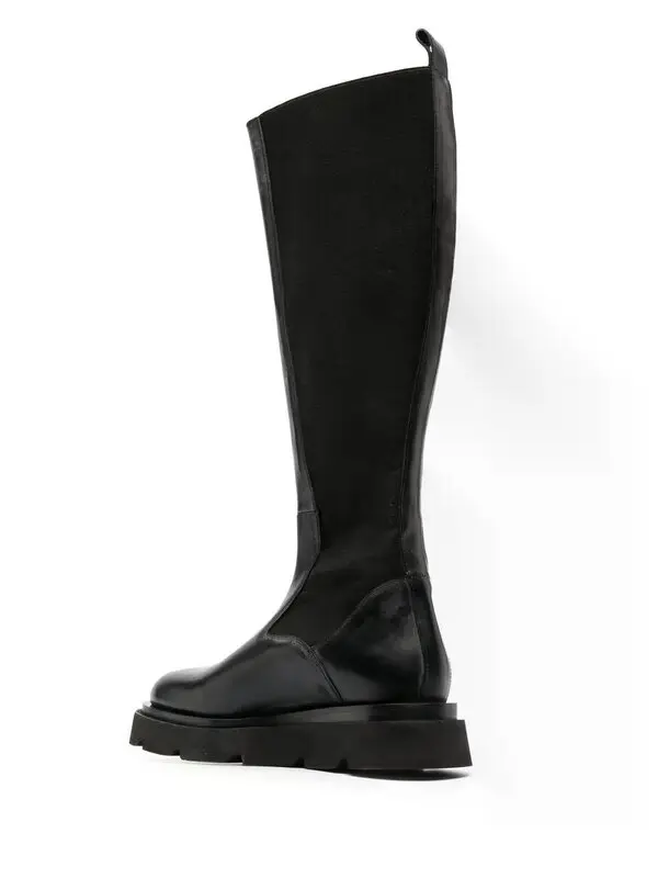 ATP ATELIER Knee-high Leather Boots With Elasticated Panels
