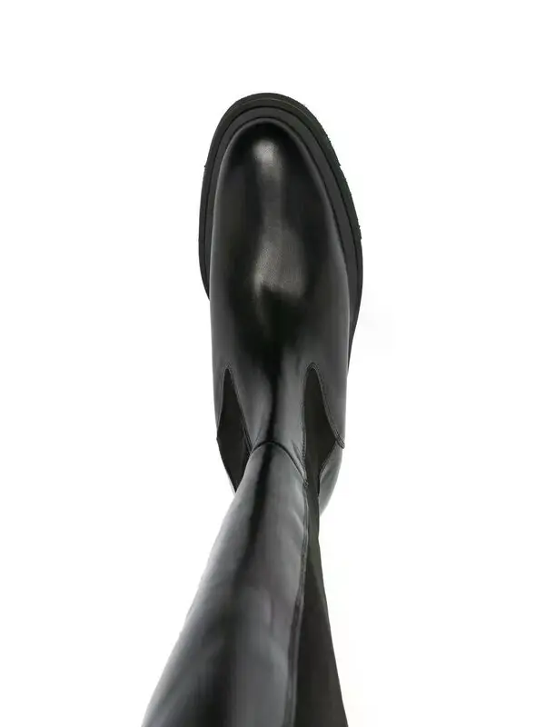 ATP ATELIER Knee-high Leather Boots With Elasticated Panels