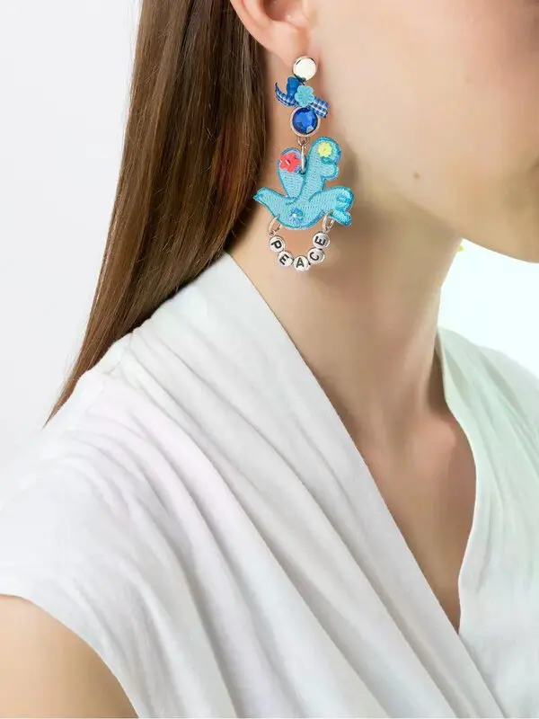 AMIR SLAMA Peace Now Mismatched Earrings