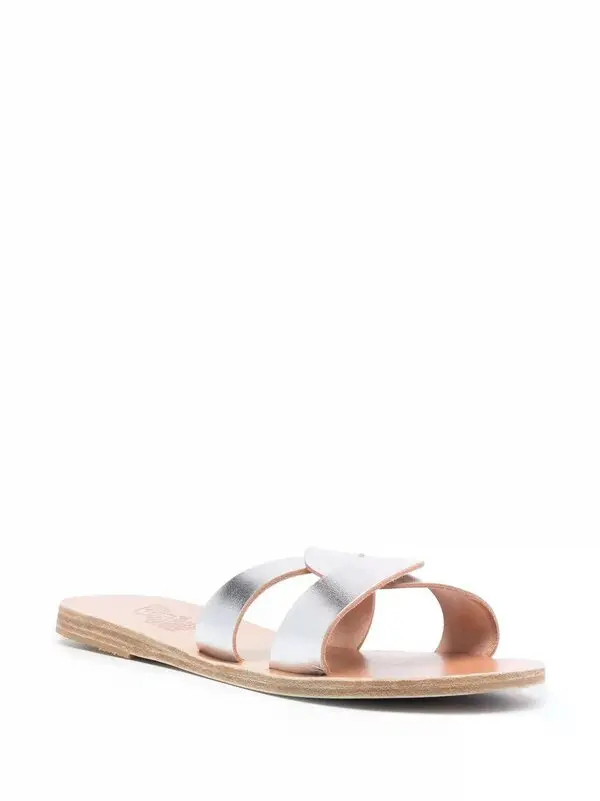 ANCIENT GREEK SANDALS Metallic Leather-strap Sandals - Silver