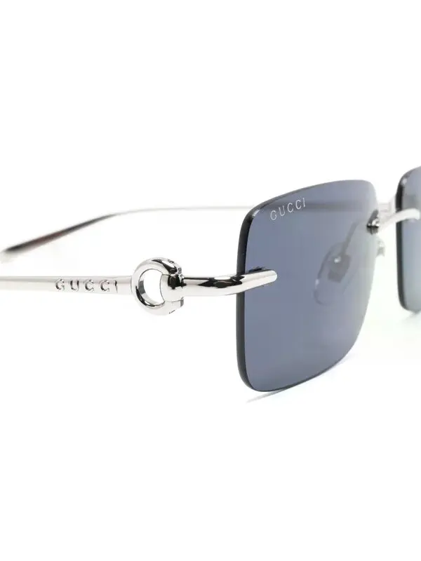 Gucci Rectangle-frame Sunglasses - Silver