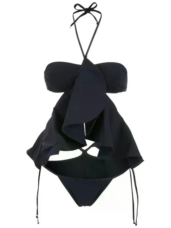 AMIR SLAMA Ruffled Swimsuit - Black