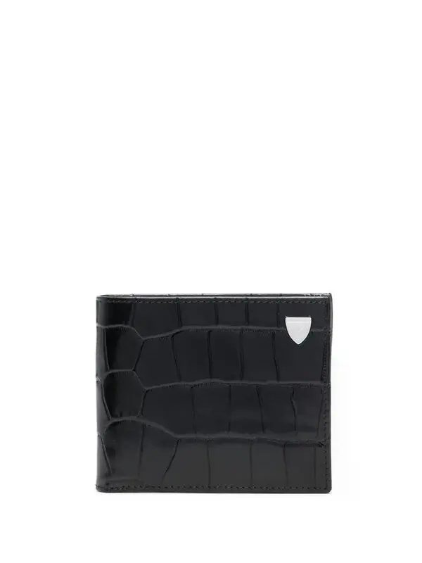 ASPINAL OF LONDON Embossed Croc Wallet - Black