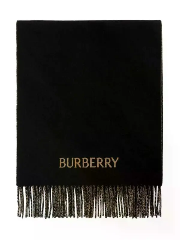 Burberry Ekd Two-tone Cashmere Scarf - Black