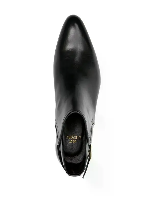LIDFORT Pointed-toe Buckled Leather Boots