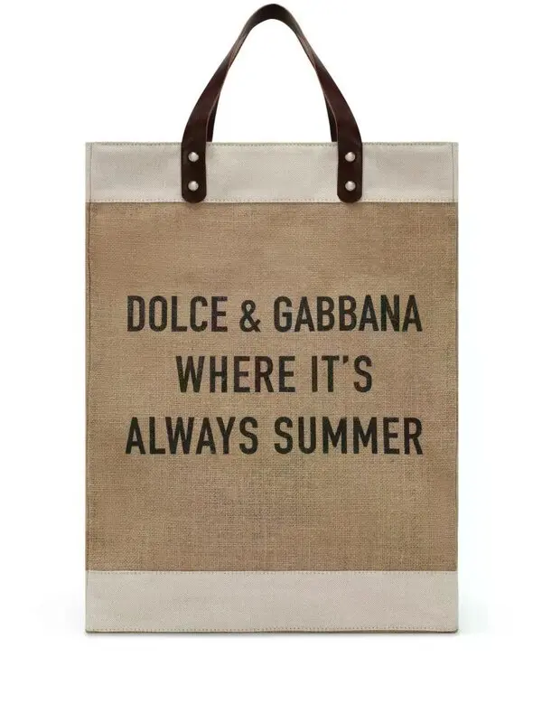 Dolce & Gabbana Logo-print Tote Bag - Neutrals