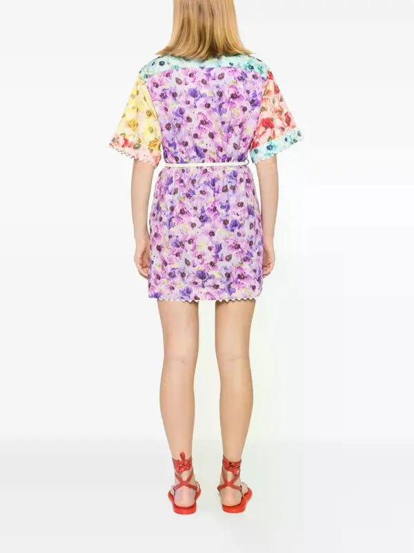 Zimmermann Floral Print Cotton Mini Shirt Dress