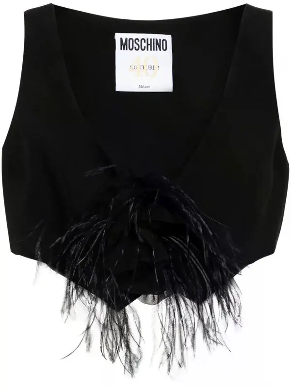 Moschino Floral-appliqué Sleeveless Top - Black